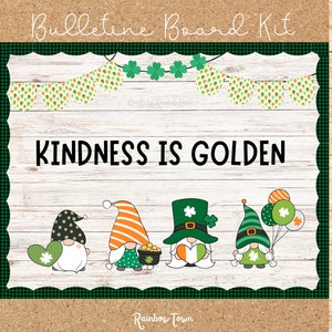 St. Patrick's Day Gnome Bulletin Board Kit Classroom Door Decor - Etsy