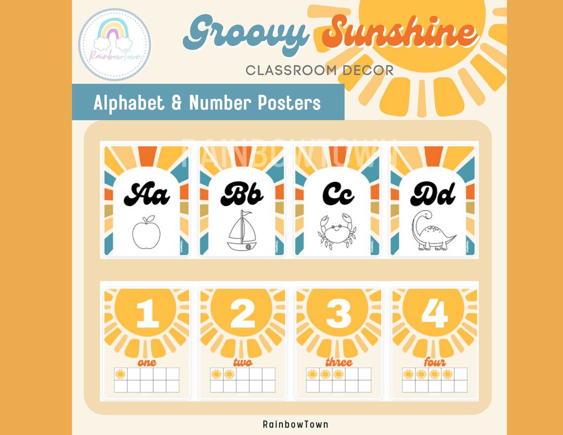 Groovy Sunshine Classroom Decor Bundle BOHO SUN Classroom - Etsy