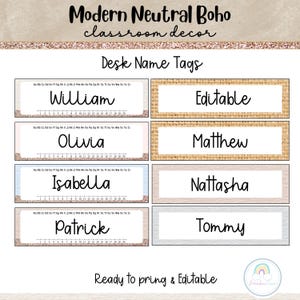 Modern Neutral Boho Classroom Decor Bundle - Etsy