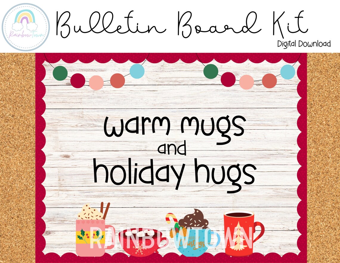 Hot Cocoa Christmas December Bulletin Board Classroom Decor Printable ...