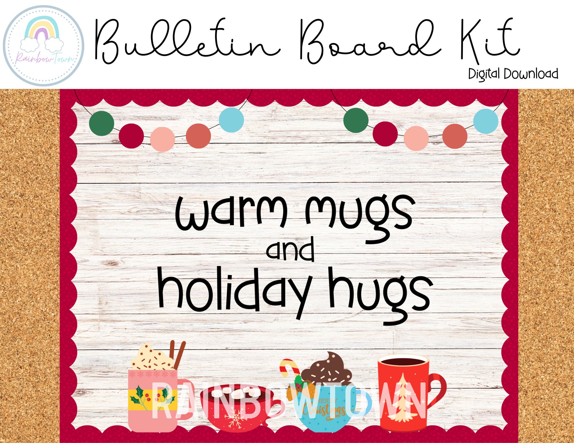 Hot Cocoa Christmas December Bulletin Board Classroom Decor Printable ...