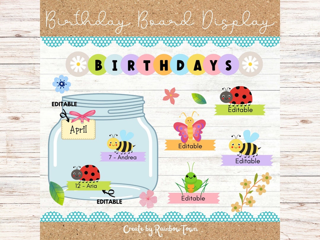 Jar Bug Birthday Bulletin Board Kit Spring Birthday Display - Etsy