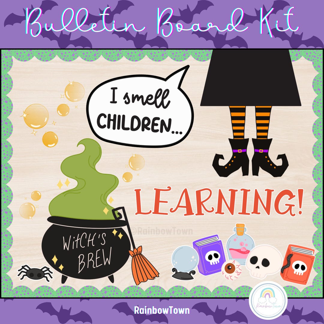 Halloween Bulletin Board Kit Spooky Witch Theme Classroom Decor - Etsy