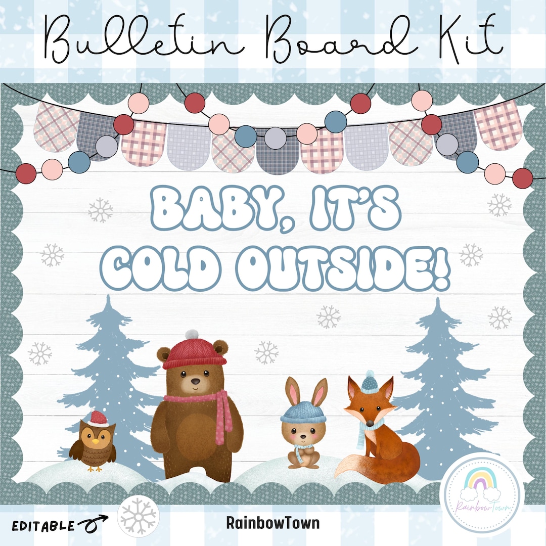 Winter Bulletin Board Kit | Our Class is Cool | Woodland Winter ...