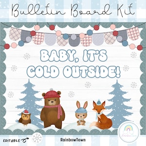 Winter Bulletin Board Kit Woodland Classroom Decor Printable & Editable ...