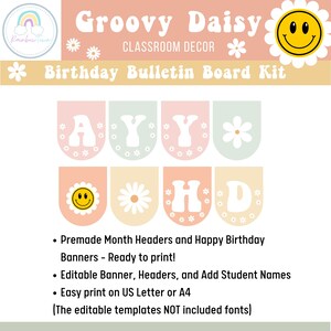 Groovy Birthday Bulletin Board Birthday Display Classroom Decor ...