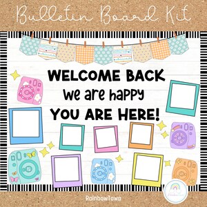 Back to School Polaroid Bulletin Board Kit Welcome Back Classroom Decor ...