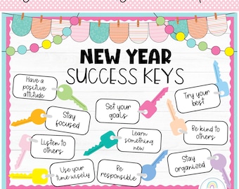New Year Bulletin Board Kit Motivation Classroom Decorations Printable ...