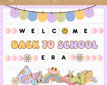 Back to School Bulletin Board Kit Groovy Retro Back to School Bulletin ...