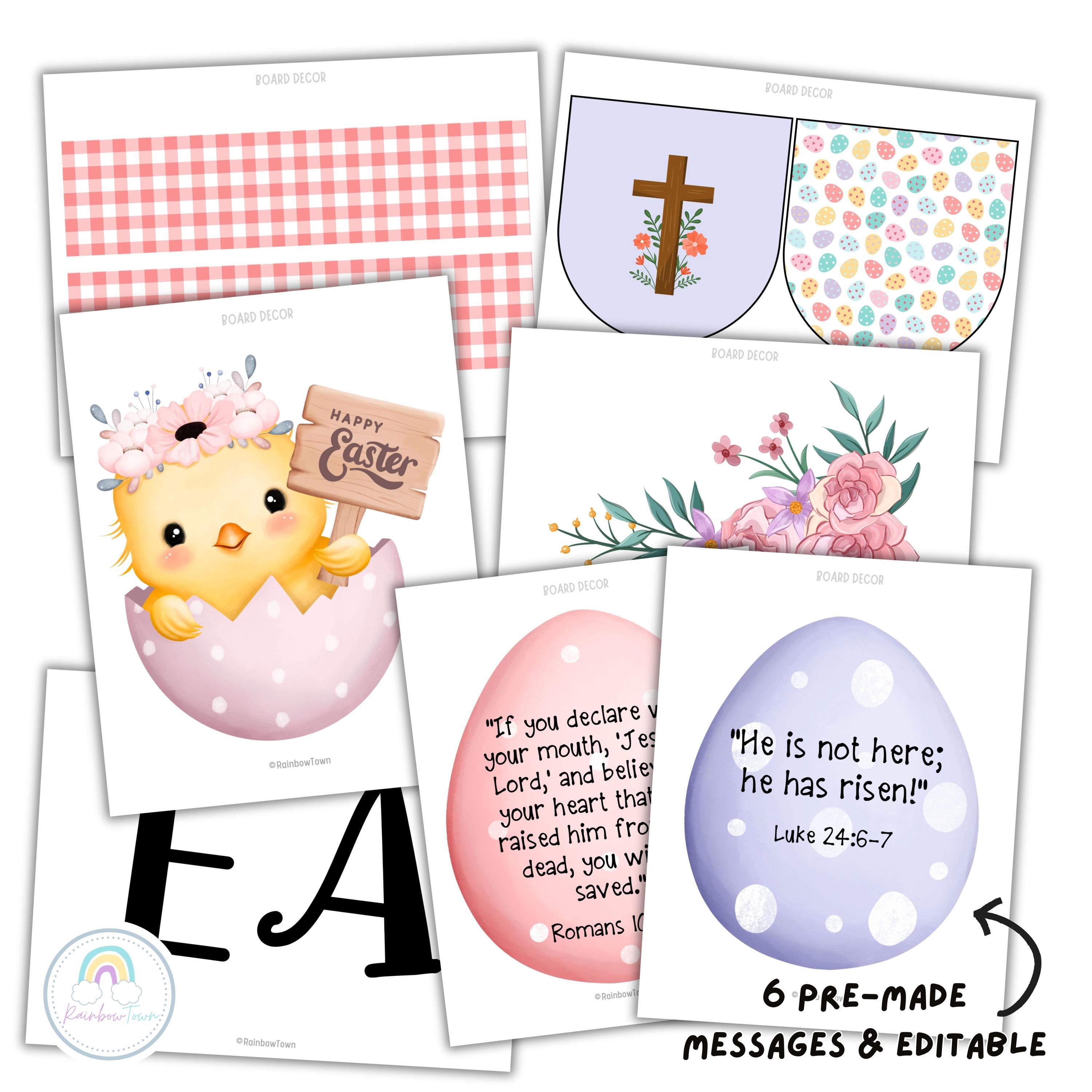 Easter Bulletin Board Kit Bible Verse Christian Classroom Decor ...