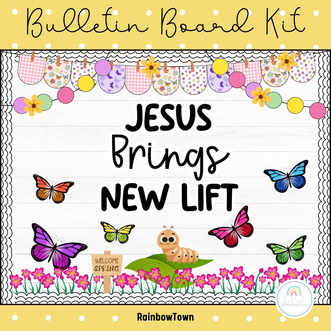 Spring Bulletin Board Butterflies Theme Christian Classroom Decor ...