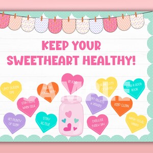 Valentine’s Day Bulletin Board Healthy Habits Bulletin Board February ...