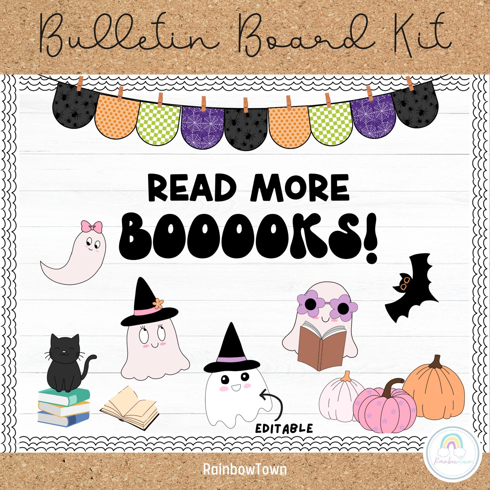 Halloween Bulletin Board Kit Read More Books Library Reading Corner ...