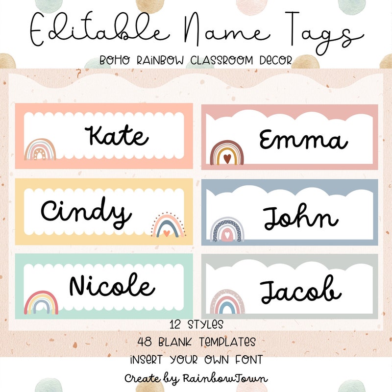 Classroom Name Tags Png - Etsy