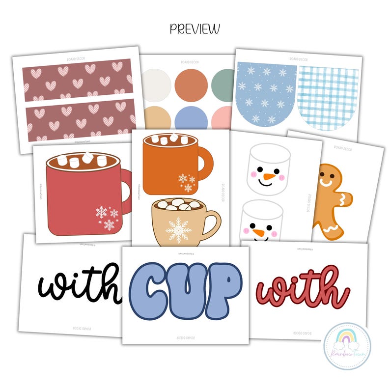 Winter Bulletin Board Kit Hot Cocoa Classroom Decorations Printable ...