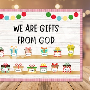Christmas Bulletin Board Kit We Are Gifts From GOD Christmas Classroom ...
