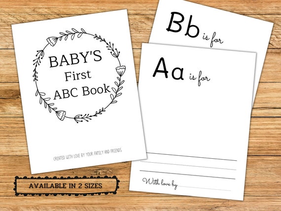 ABC Book Baby Shower Activity Baby's First Alphabet - Etsy