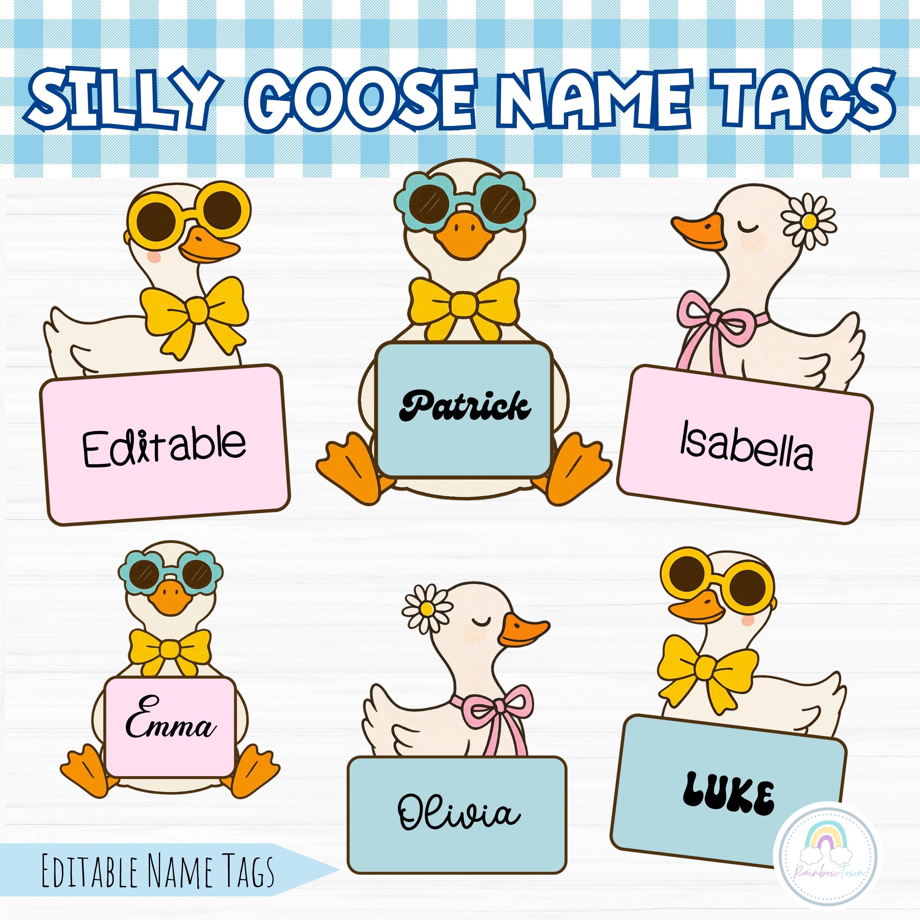 Goose Name Tags Classroom Labels Cubby Tags Editable - Etsy