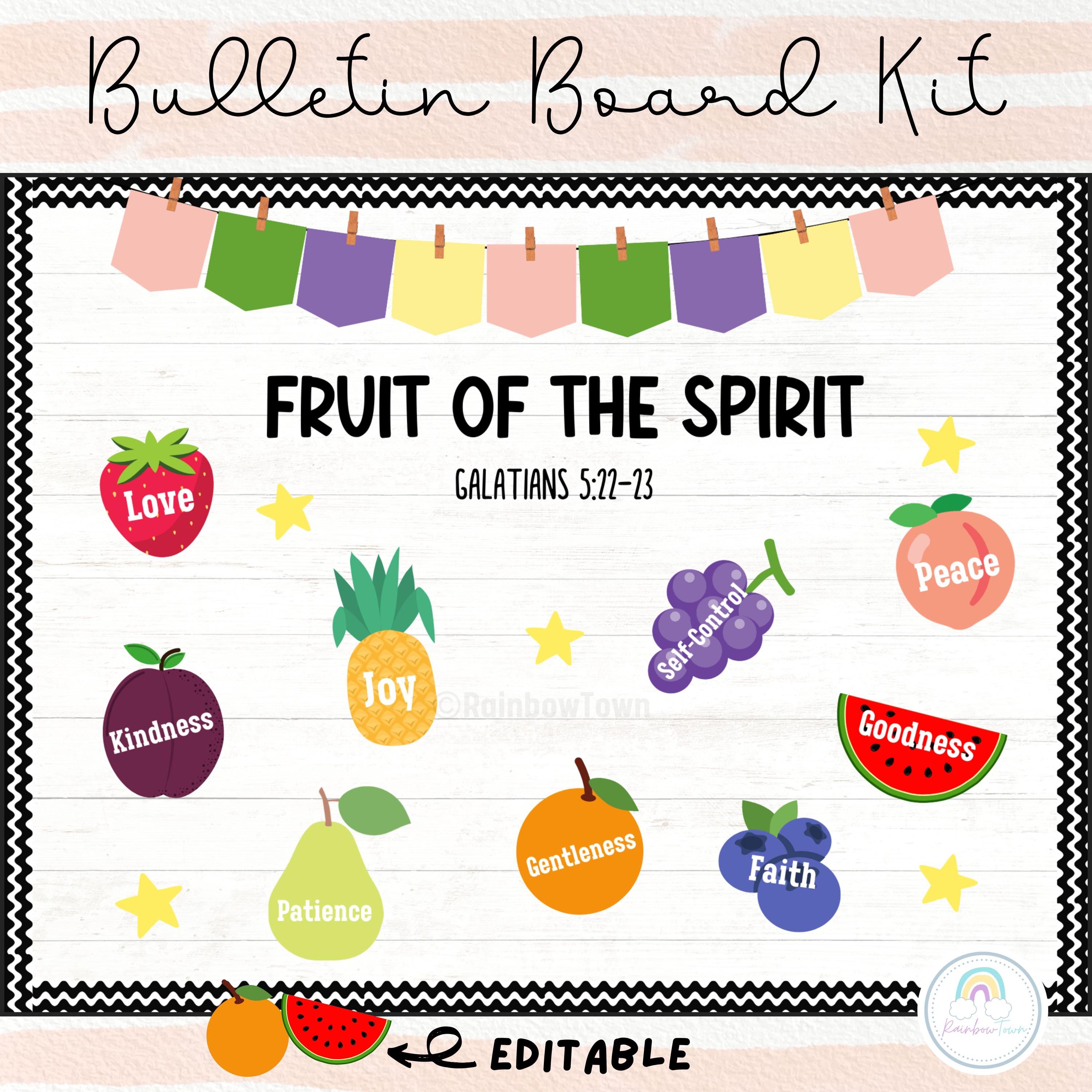 Back to School Bulletin Board Fruit of the Spirit Bible Verses ...