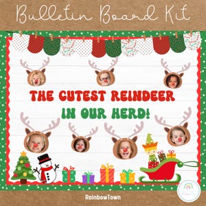 Christmas Bulletin Board | Reindeer Classroom Decor | December Bulletin ...