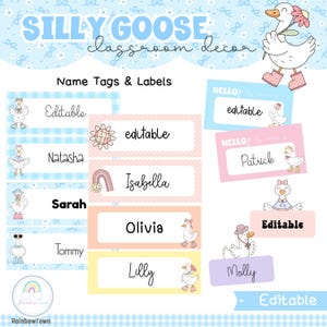 Goose Classroom Decor Bundle Groovy Pastel Decorations Printable ...