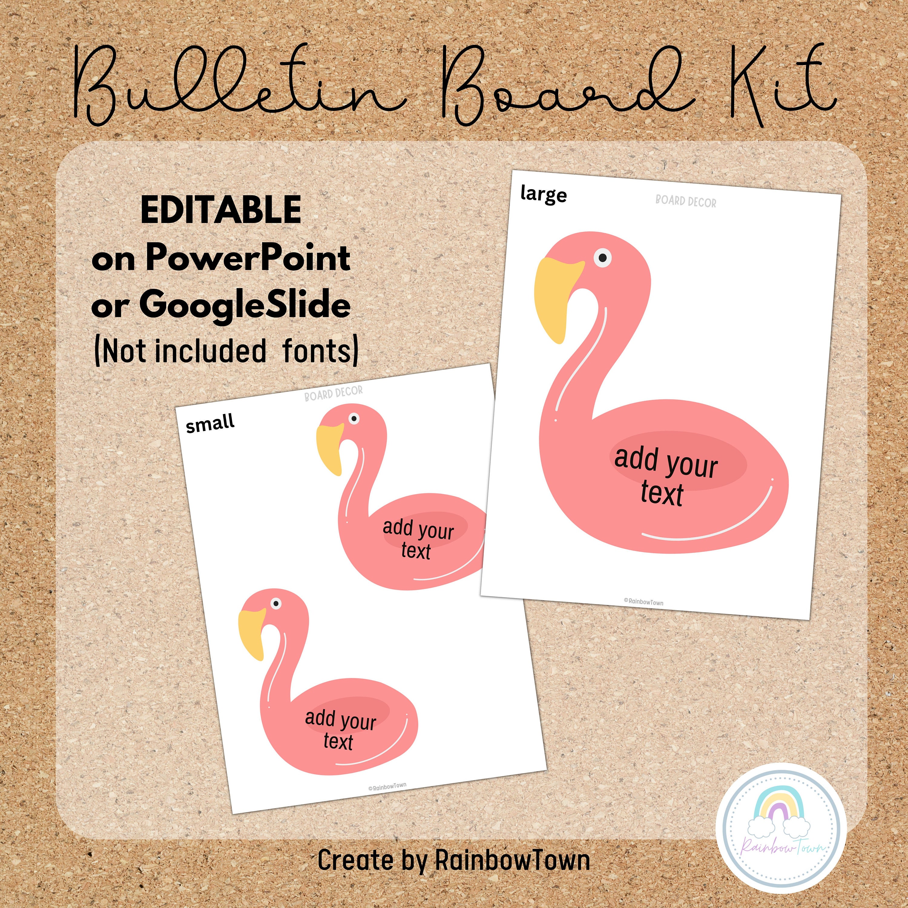 Summer Bulletin Board Kit Flamingo Classroom Decor Printable & Editable ...