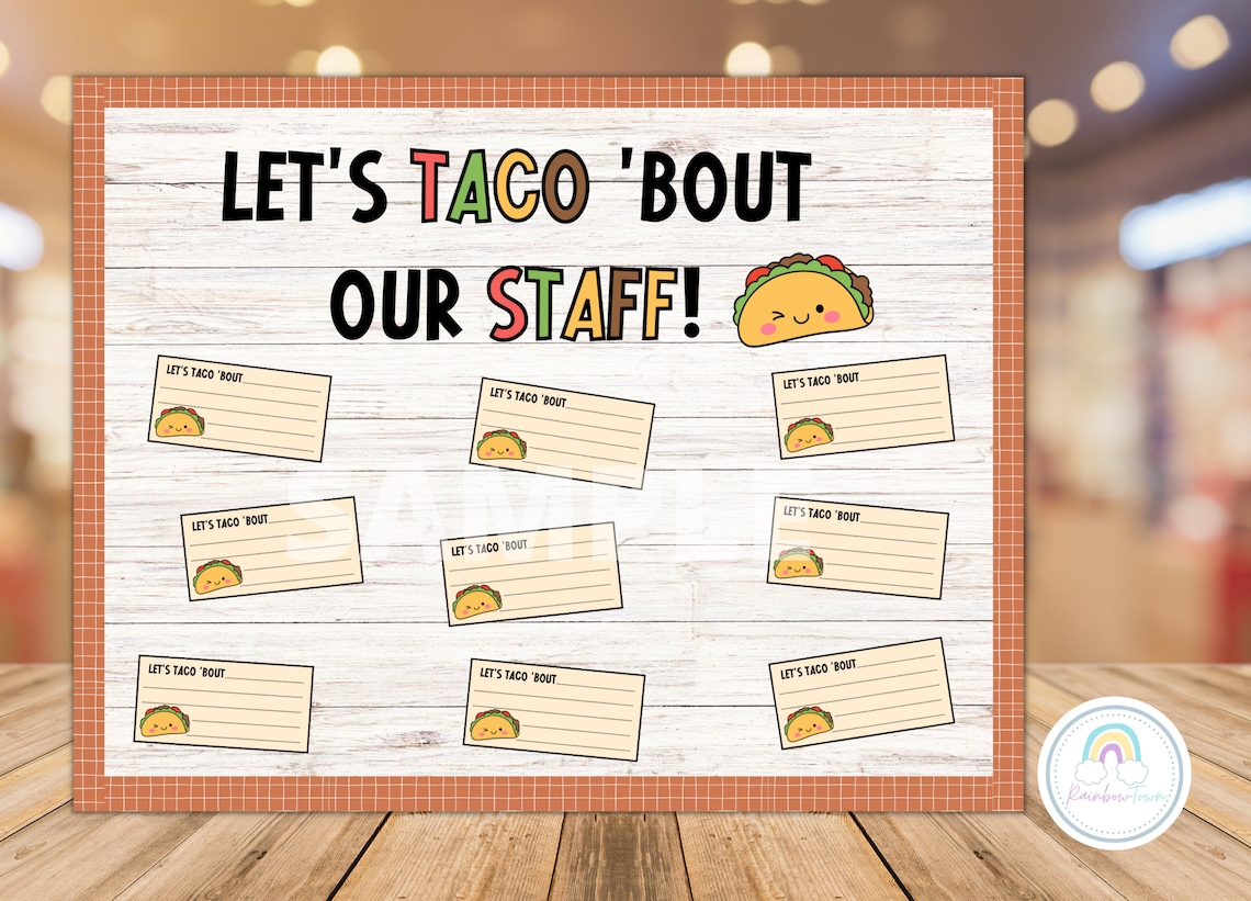 TACO Shout Out Bulletin Board Kit Staff Appreciation Shout Out - Etsy