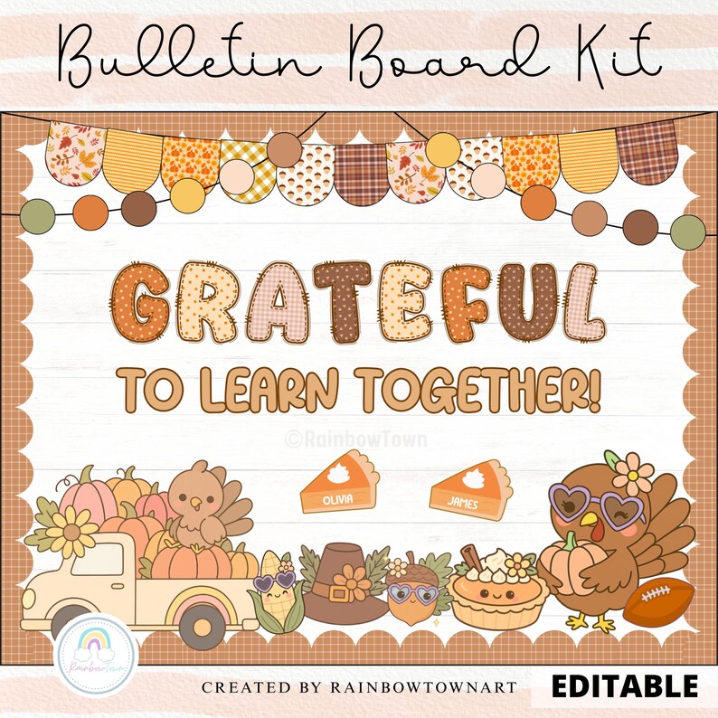 Thanksgiving Bulletin Board Kit Thankful Turkey Classroom Door ...
