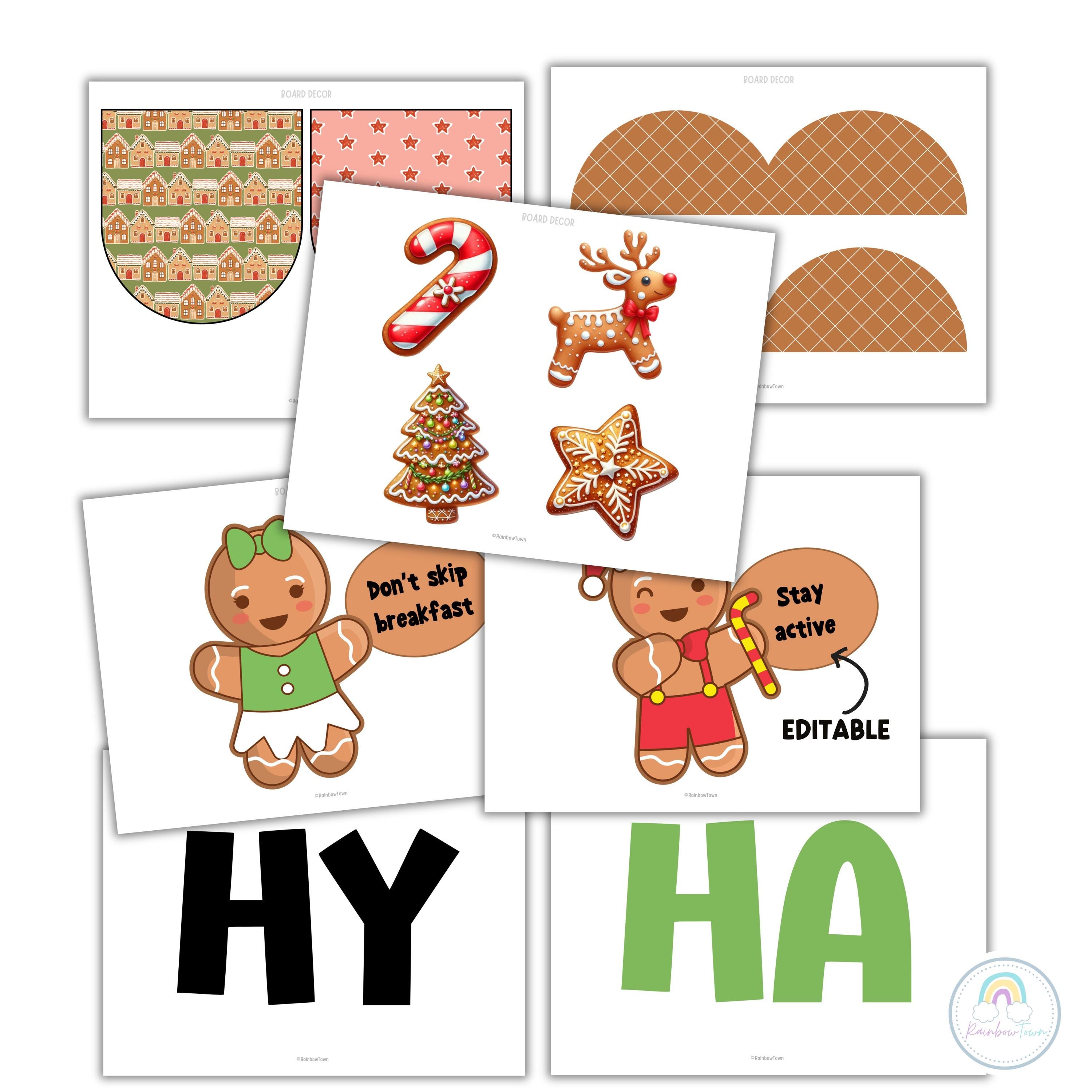 Holiday Healthy Habits Bulletin Board Kit Christmas School Nurses Decor ...