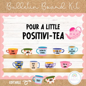 Kindness Matters Positivitea Bulletin Board Kit for Counseling Offices ...