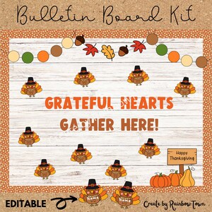 Thanksgiving Bulletin Board Kit | Fall Classroom Decor Printable ...