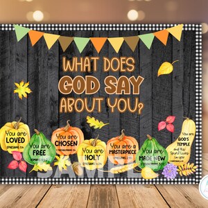 Harvest Fall Bulletin Board Kit | Bible Verses Christian Classroom ...