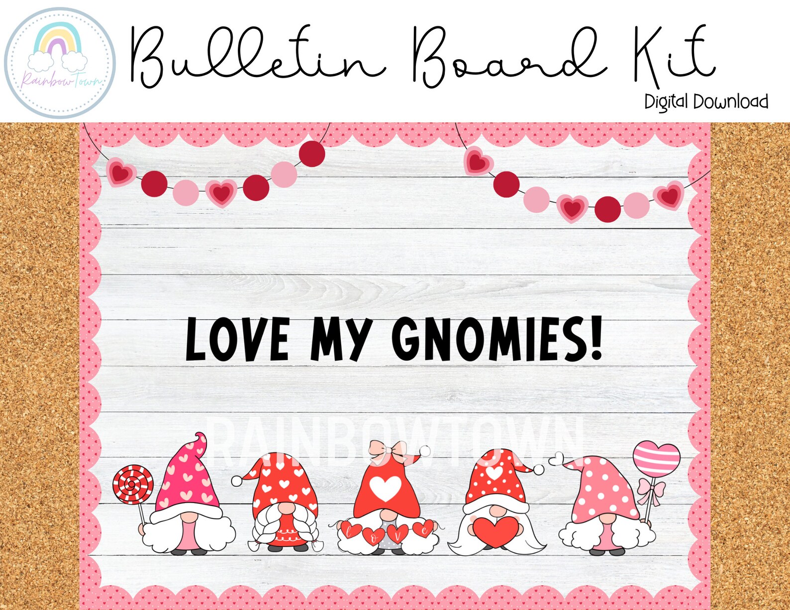 Valentine's Day Bulletin Board Kit Gnomes Classroom Decor - Etsy