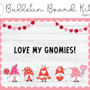 Valentine's Day Bulletin Board Kit Gnomes Classroom Decor Printable - Etsy