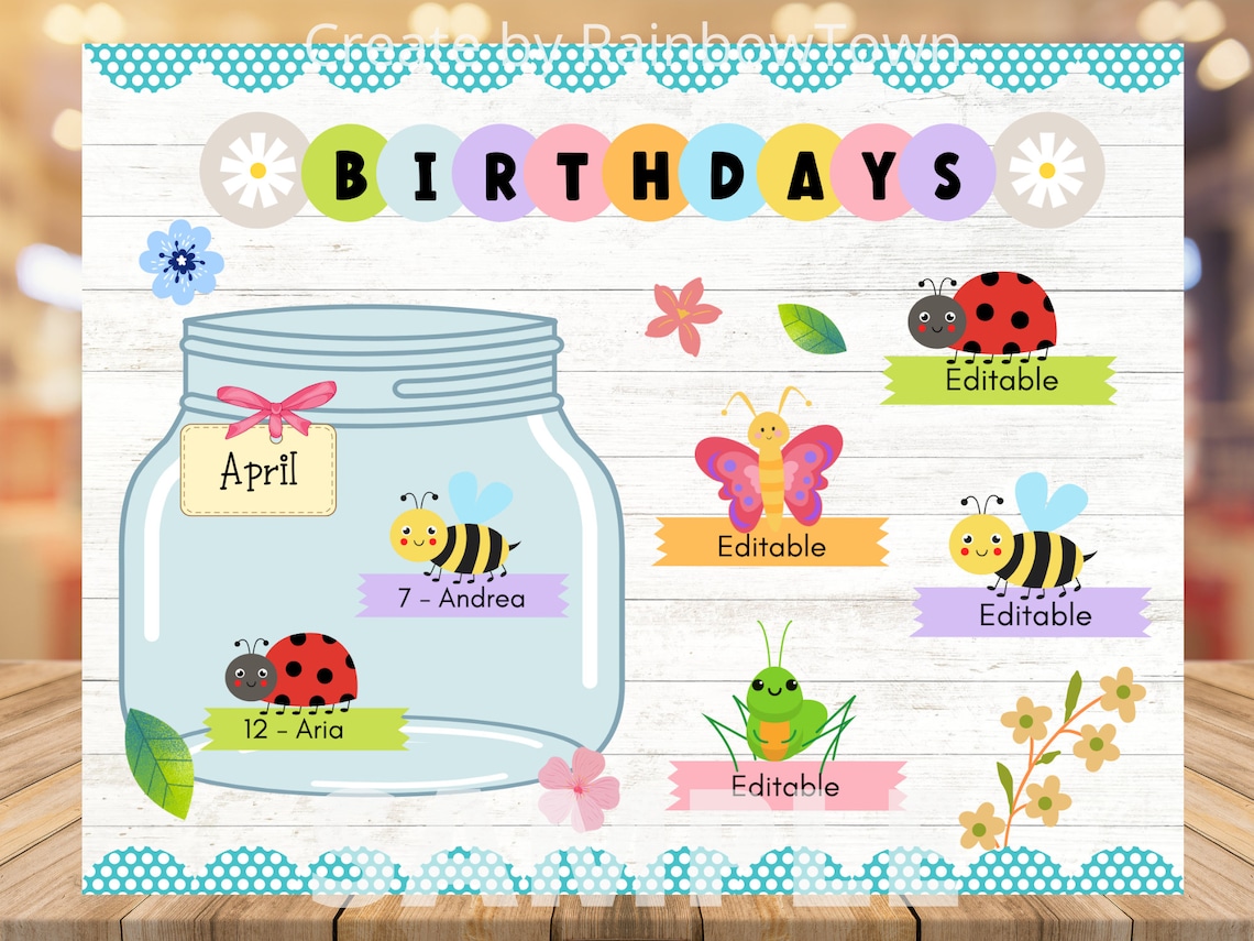 Jar Bug Birthday Bulletin Board Kit Spring Birthday Display - Etsy