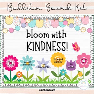 Spring Bulletin Board Kindness Flower Classroom Decor Printable - Etsy