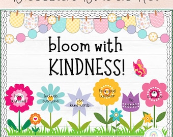Spring Classroom Bulletin Board Set, Plant Kindness, Teacher Printable ...