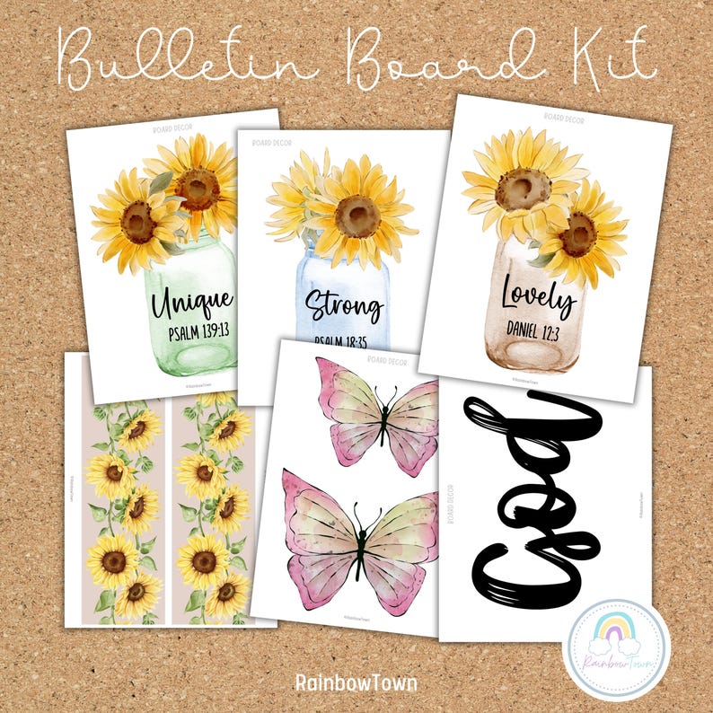 Christian Sunflower Bulletin Board Kit: God Says You Are (printable PDF ...