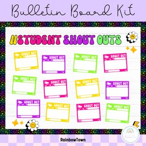 Shout Outs Bulletin Board for Staff or Student | Shout Outs Card ...