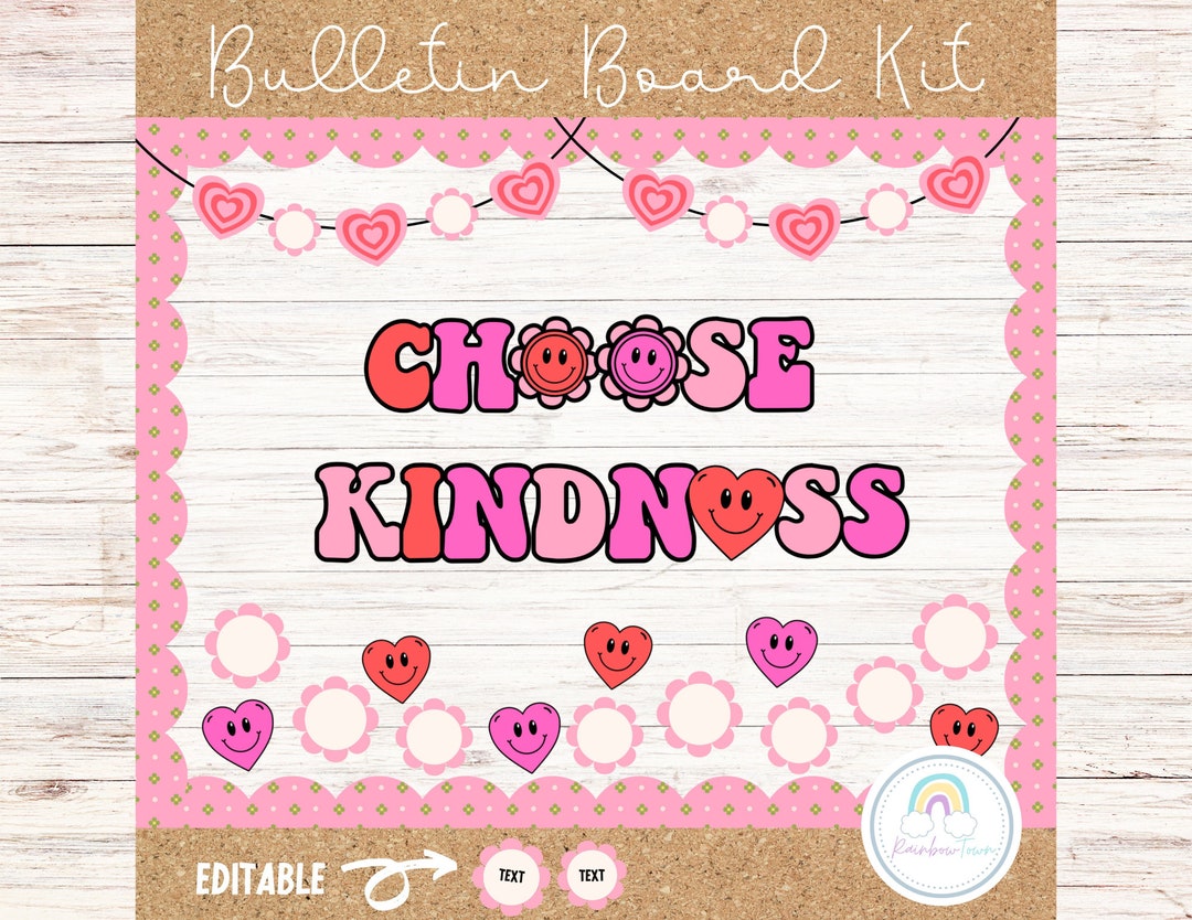 Groovy Valentine's Day Bulletin Board Kindness Activities Valentine ...