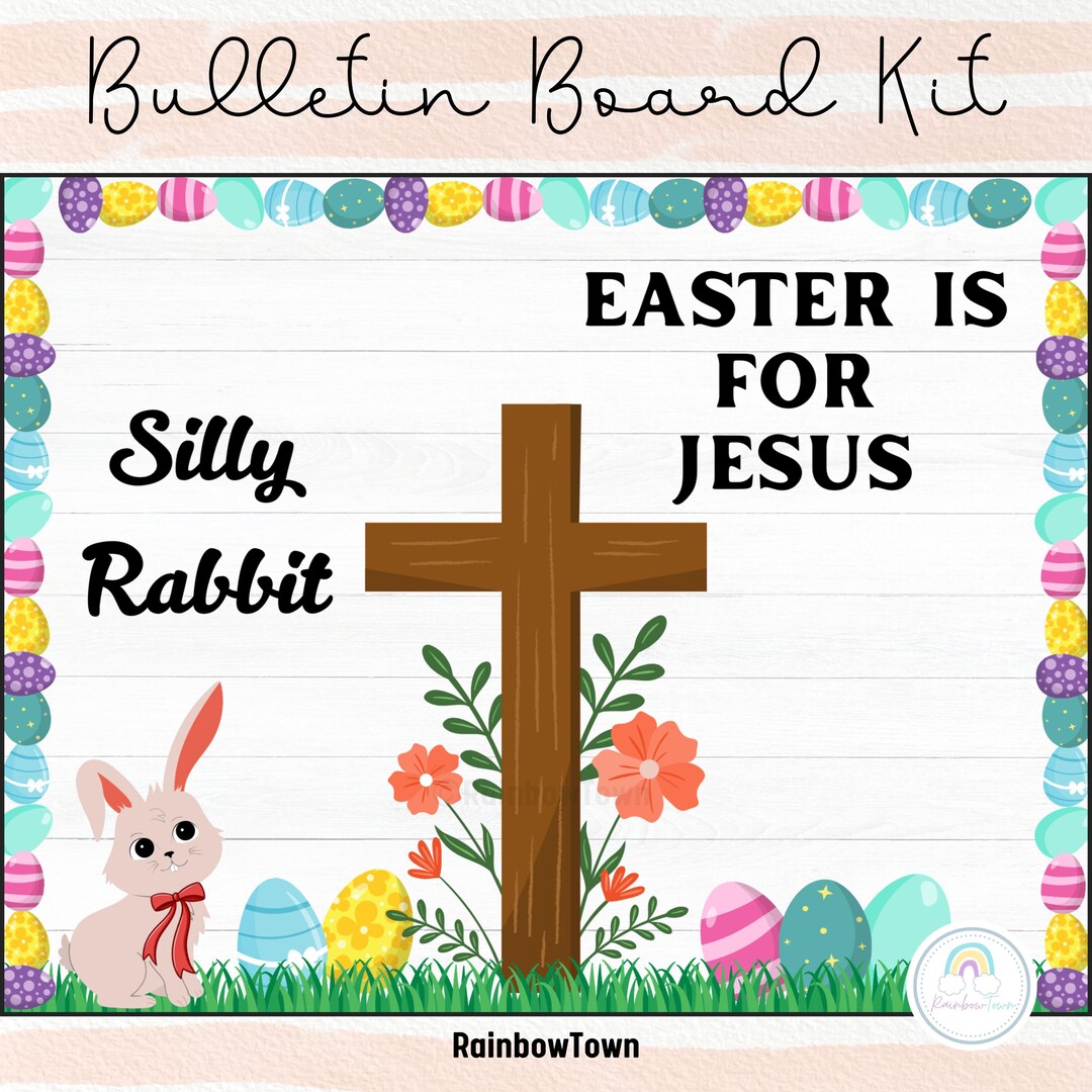 Easter Bulletin Board He is Risen Christian Classroom Decor Printable ...