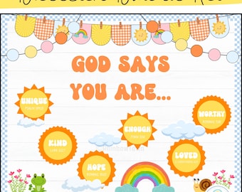 Beach Biblical Affirmation Bulletin Board Kit - Etsy