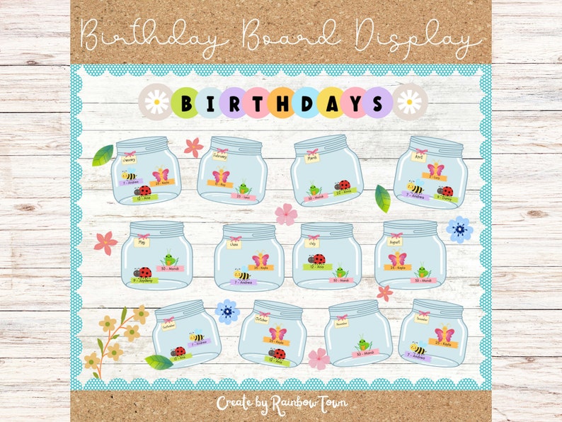 Jar Bug Birthday Bulletin Board Kit Spring Birthday Display - Etsy