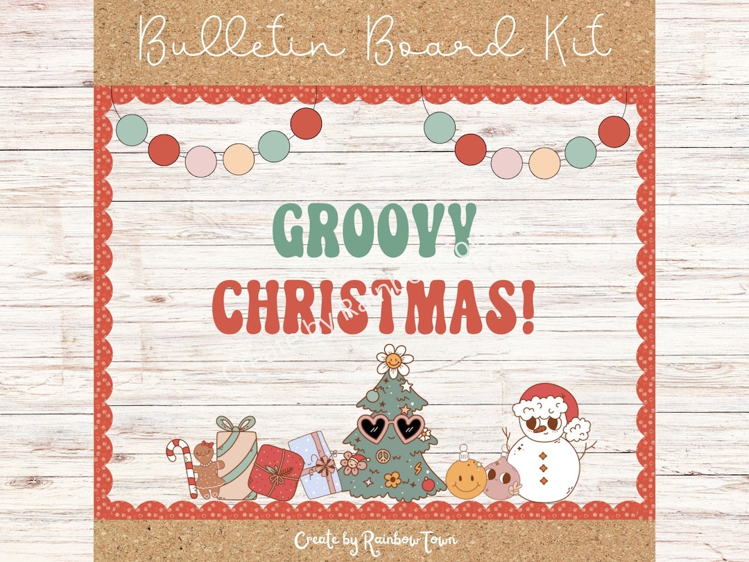 Groovy Christmas Bulletin Board Kit Winter Classroom Decor - Etsy
