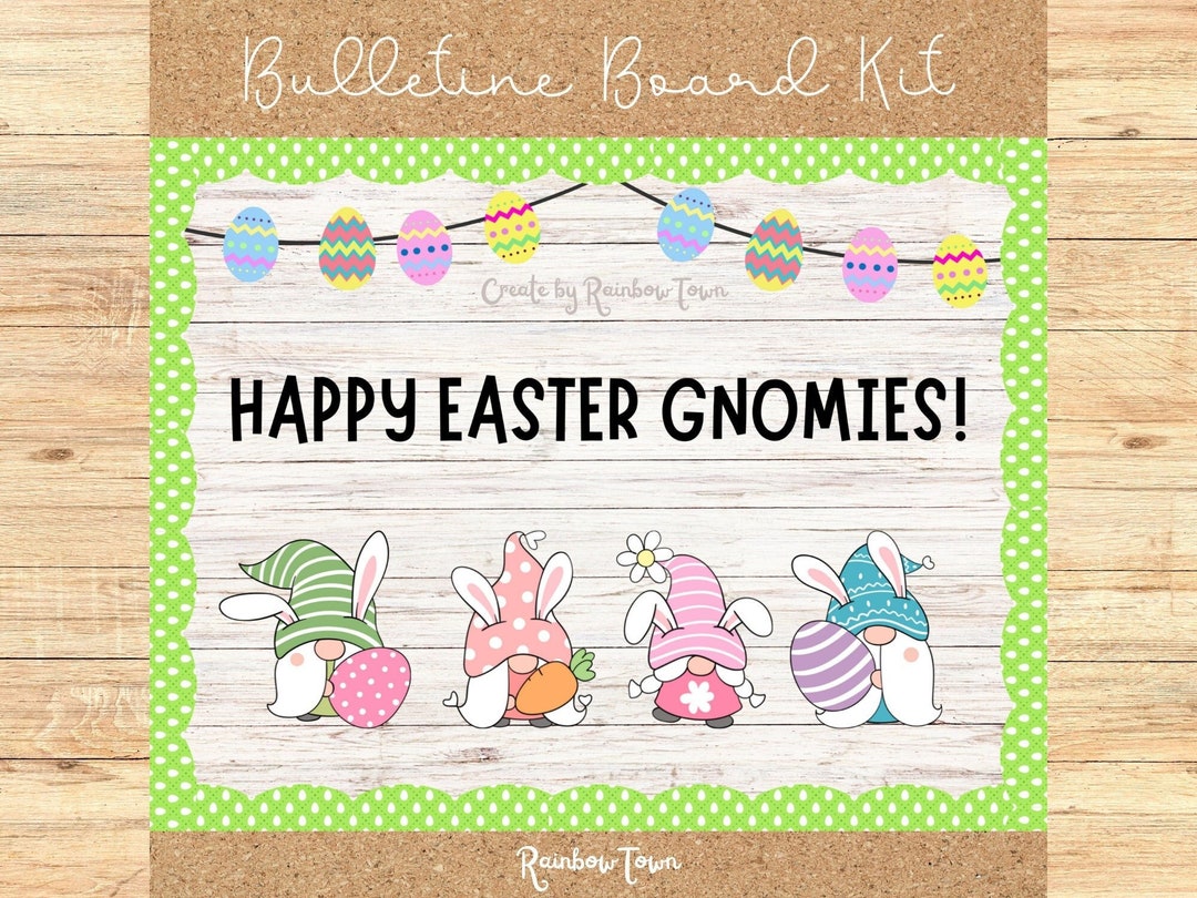 Gnome Easter Bulletin Board Kit Spring Bulletin Board Classroom Decor ...