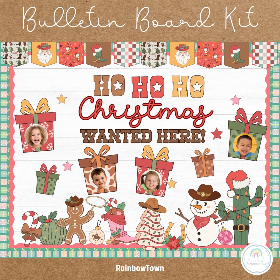 Cowboy Christmas Bulletin Board Kit | Holiday Classroom Decor ...