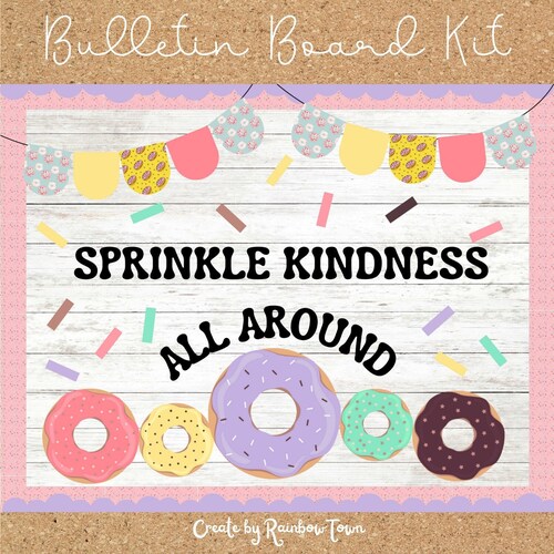 Donut Sprinkle Kindness Bulletin Board Kit Classroom Door - Etsy