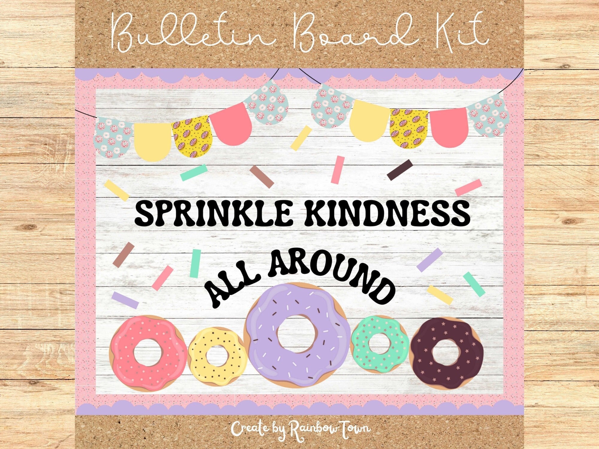Donut Sprinkle Kindness Bulletin Board Kit Classroom Door - Etsy