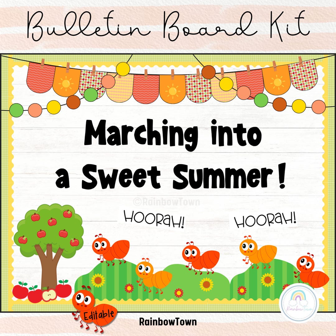 Summer Bulletin Board Kit Ant Classroom Decor Printable & Editable - Etsy
