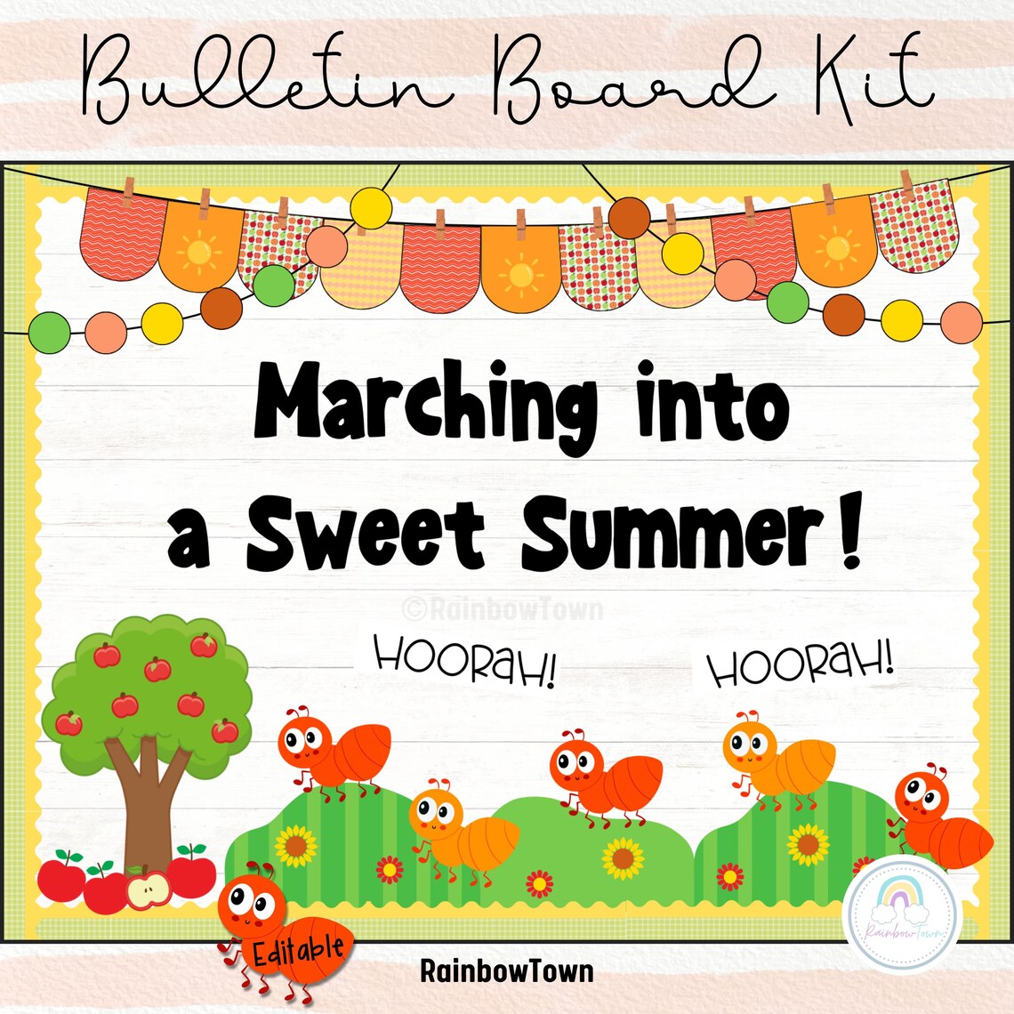 Summer Bulletin Board Kit Ant Classroom Decor Printable & Editable - Etsy